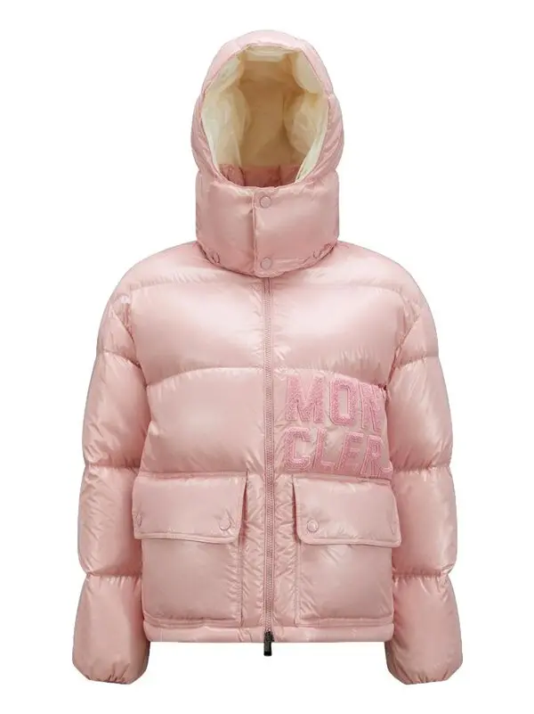 Moncler Abbaye Short Down Jacket With Removable Hood - Rose Pink