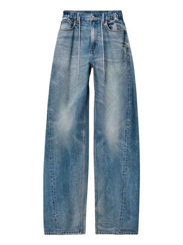 Alexander Wang Drawstring Straight-leg Jeans - Medium Indigo