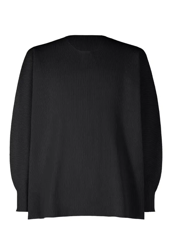 Issey Miyake Ribbed Round Neck Jumper - Black