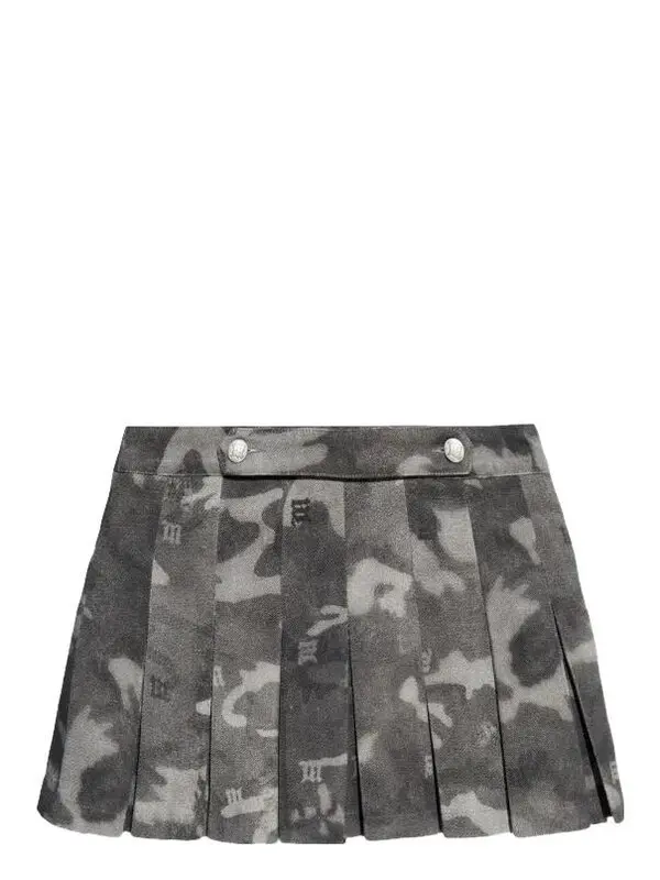 MISBHV Pleated Camouflage Cotton Skirt - Gray
