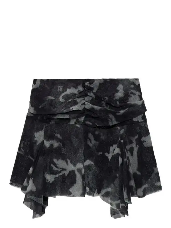 MISBHV Ruched Tiered Skirt - Black