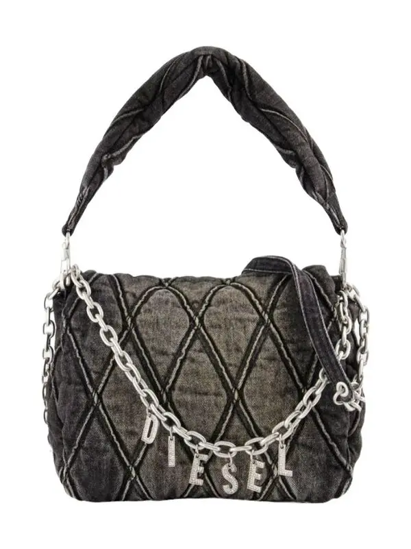 DIESEL® Charm D Quilted Shoulder Bag - Black
