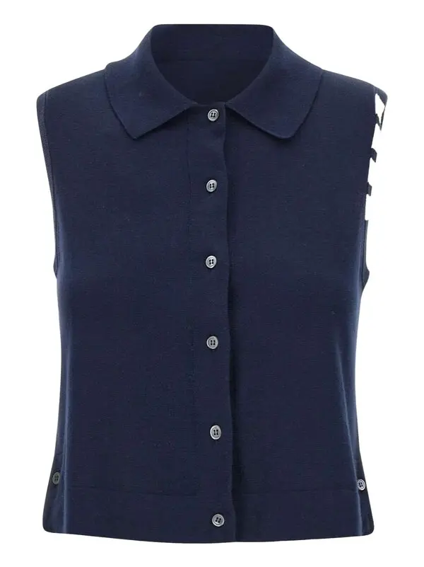 Thom Browne 4-bar Buttoned Vest - Blue