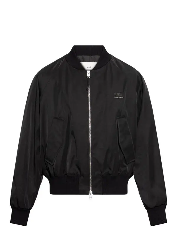 Ami Twill Bomber Jacket - Black