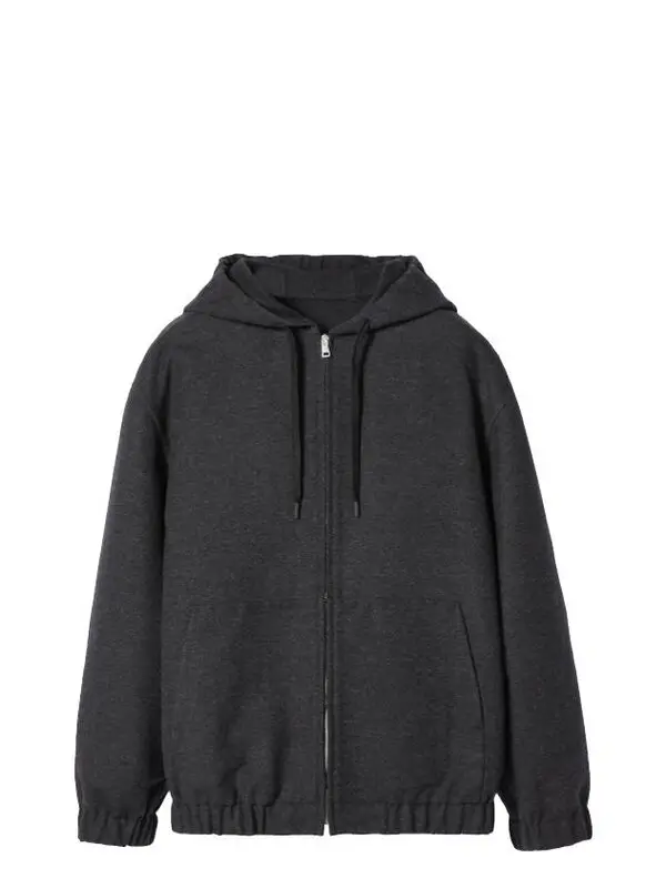 Gucci Wool Hooded Zip-up Jacket - Grey