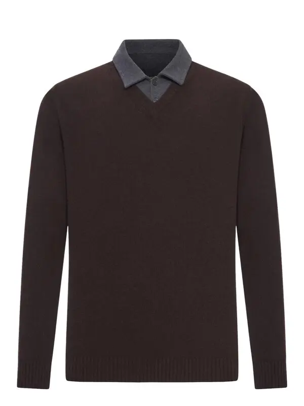 ROBERTO COLLINA Cotton-piquet Contrast-collar Polo Shirt - Black
