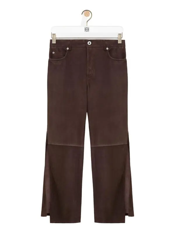 Loewe Trousers In Suede Goatskin - Black