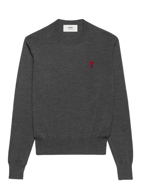 Ami De Coeur Embroidered Crewneck Jumper - Gray