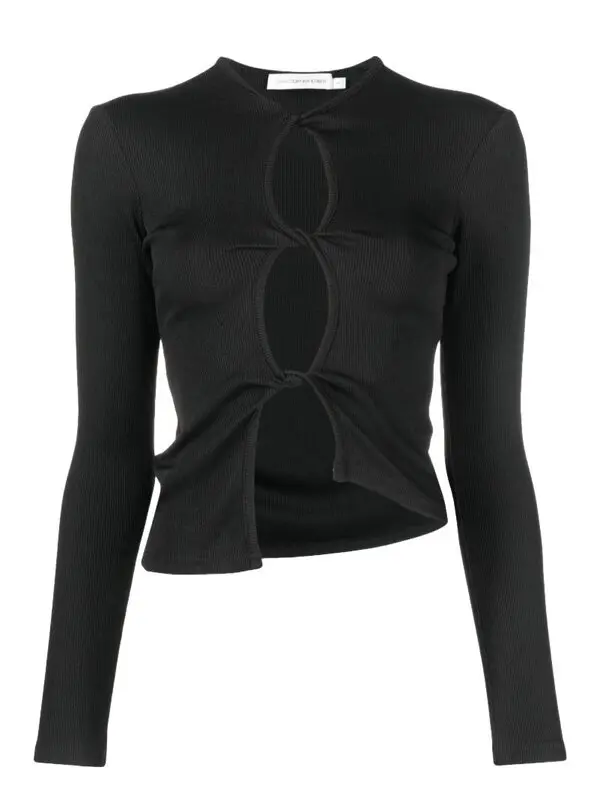 Christopher Esber Twisted-effect Cut-out Long Sleeve Top - Black