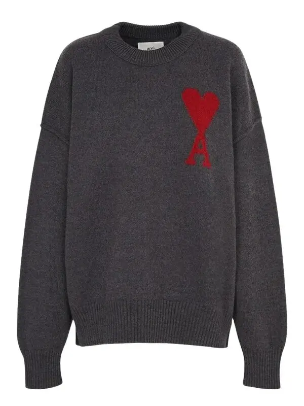 Ami De Coeur Crewneck Long-sleeved Jumper - Gray