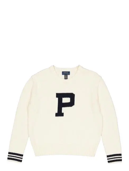 Polo Ralph Lauren P" Letter Sweater - Cream
