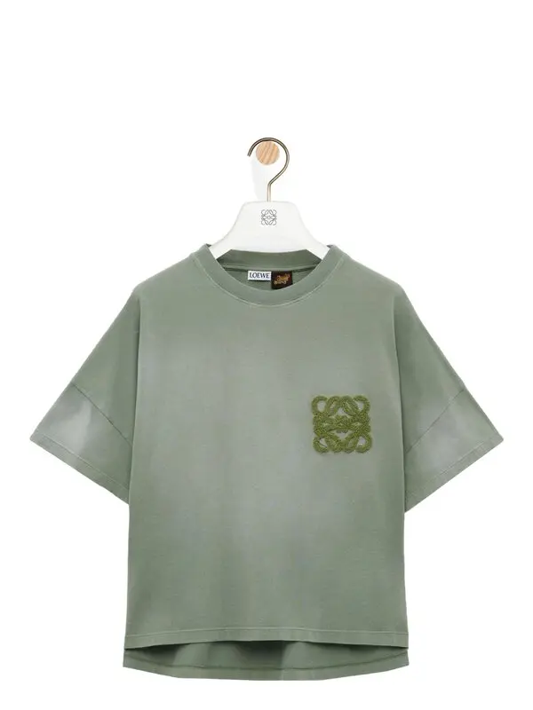 Loewe Cotton T-shirt With Logo Detail - Gray
