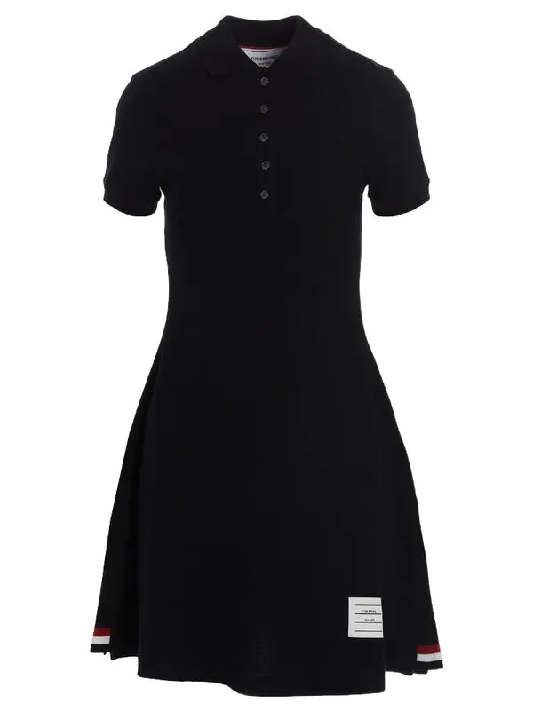 Thom Browne Pique Knit Tennis Dress With Classic Stripes - Navy Blue