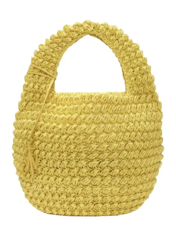 J.W.ANDERSON Jw Anderson Logo Charm Popcorn Large Basket Bag - Yellow