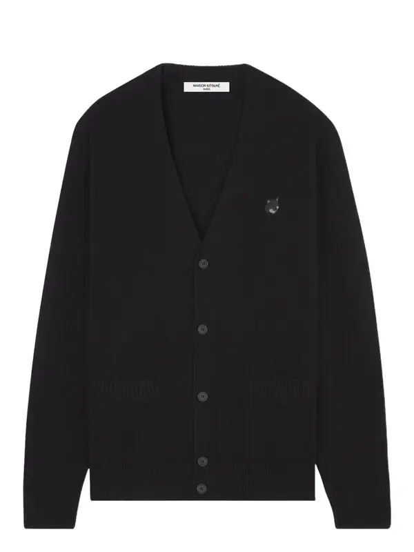 Maison Kitsuné Bold Fox Head-patch Button-up Cardigan - Black
