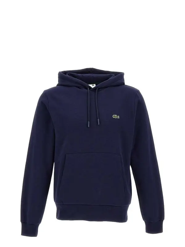 Lacoste Logo Embroidered Drawstring Hoodie - Black