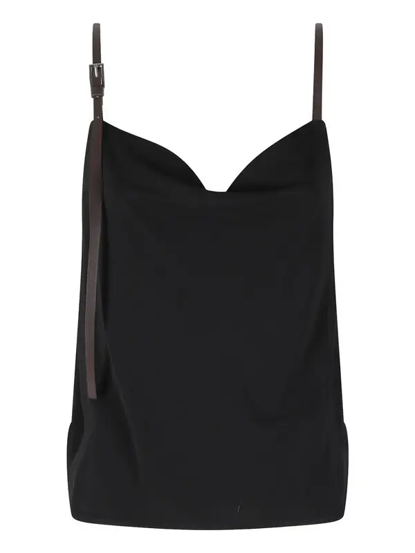 SEMICOUTURE Kayly Buckle-strap Top - Black