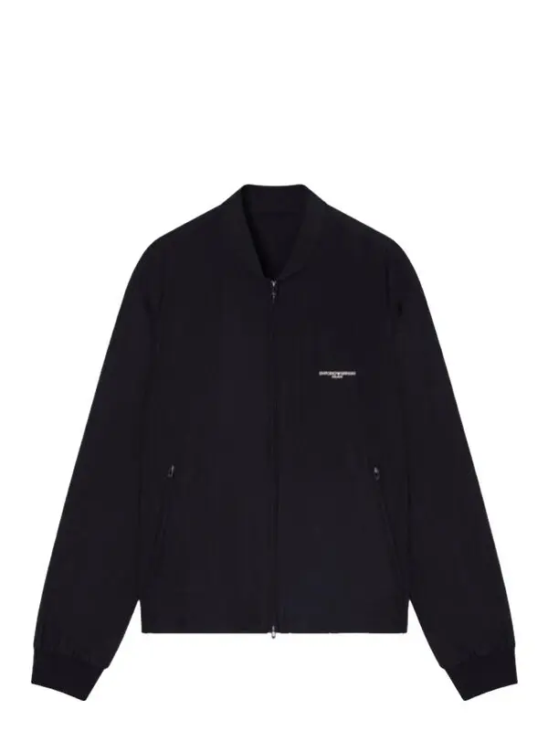 Emporio Armani Logo Zip-up Jacket - Black
