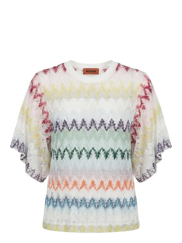 Missoni Crew Neck All-over Pattern Cover-up - Multi White