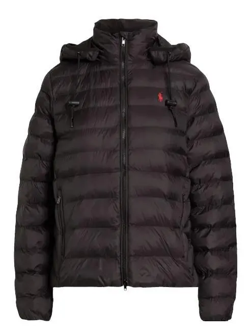 Ralph Lauren Padded Hooded Jacket With Drawstring And Zip Pockets - Black
