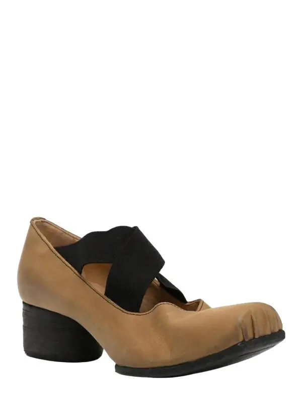 UMA WANG Square Toe Mid Heel Ballerinas - Brown