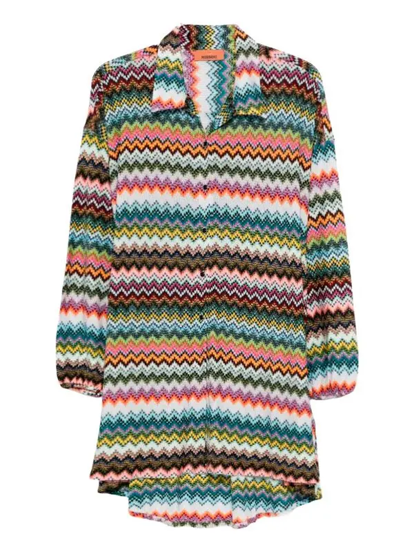 Missoni Chevron Knit Long Sleeve Shirt - Multicolor