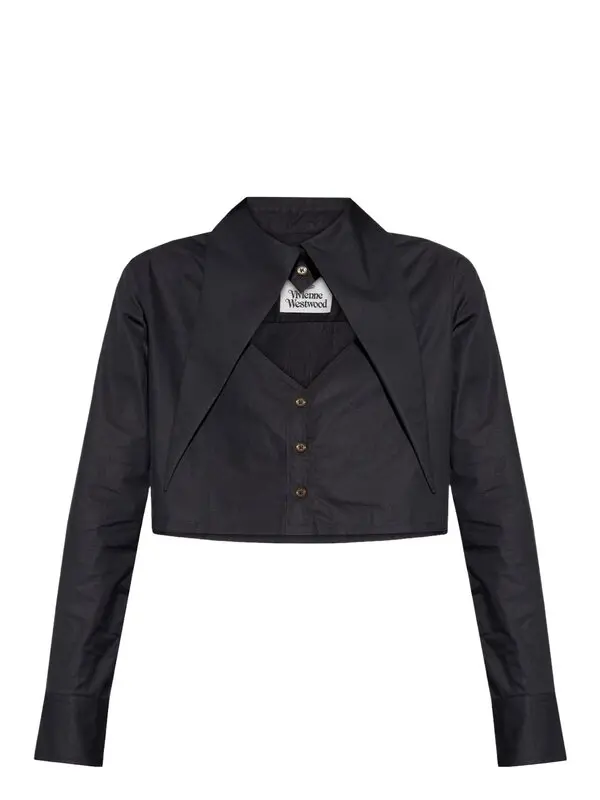 VIVIENNE WESTWOOD Cropped Cut-out Shirt - Black