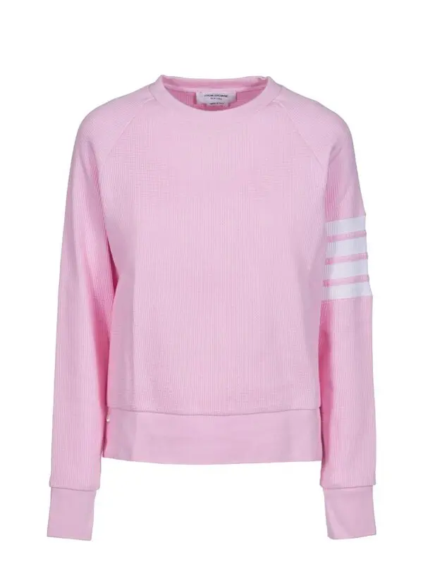 Thom Browne 4-bar Striped Crewneck Sweatshirt - Light Pink