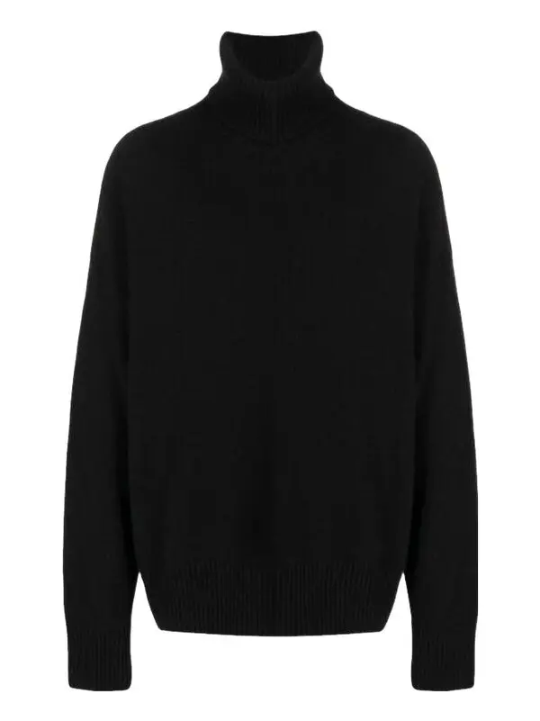 Ami Turtleneck Knit Jumper - Black
