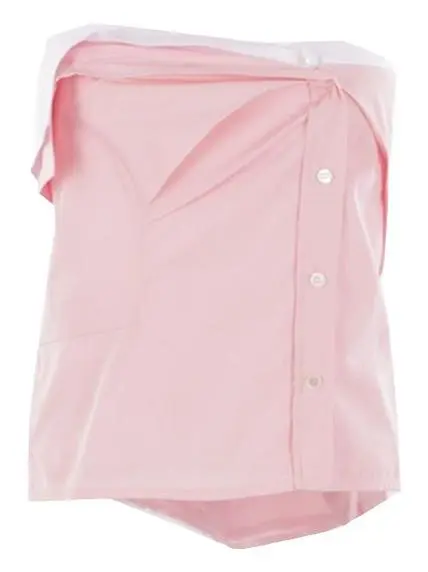 Miu Miu Layered Strapless Top With Suspender Detail - Pink