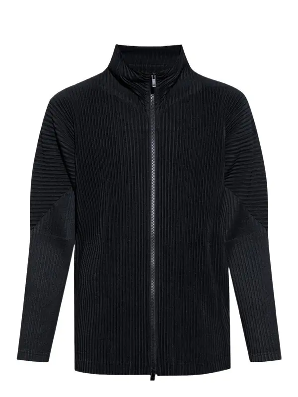 Issey Miyake Homme Plissé Pleated Zip Jacket - Black