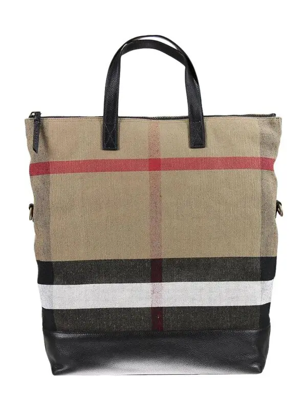 Burberry Plaid Canvas Shoulder Bag - Multicolor