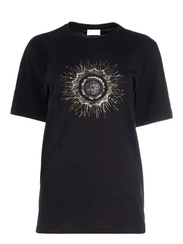Saint Laurent Embellished Crewneck T-shirt - Black