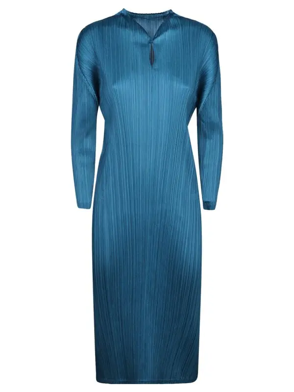 PLEATS PLEASE BY ISSEY MIYAKE Long Sleeve Midi Dress - Blue