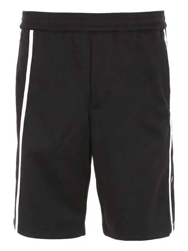 Helmut Lang Cotton-blend Shorts With Stripe Details - Black