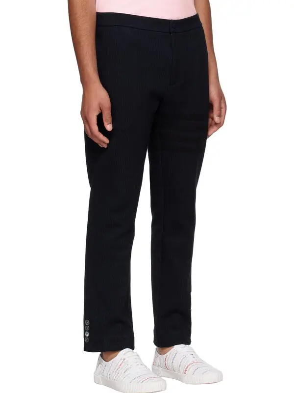 Thom Browne Cropped Pinstripe Trousers - Blue