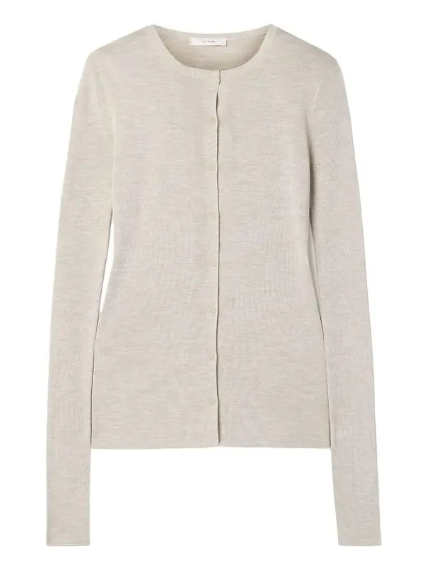THE ROW Josette Button Cardigan - Ivory