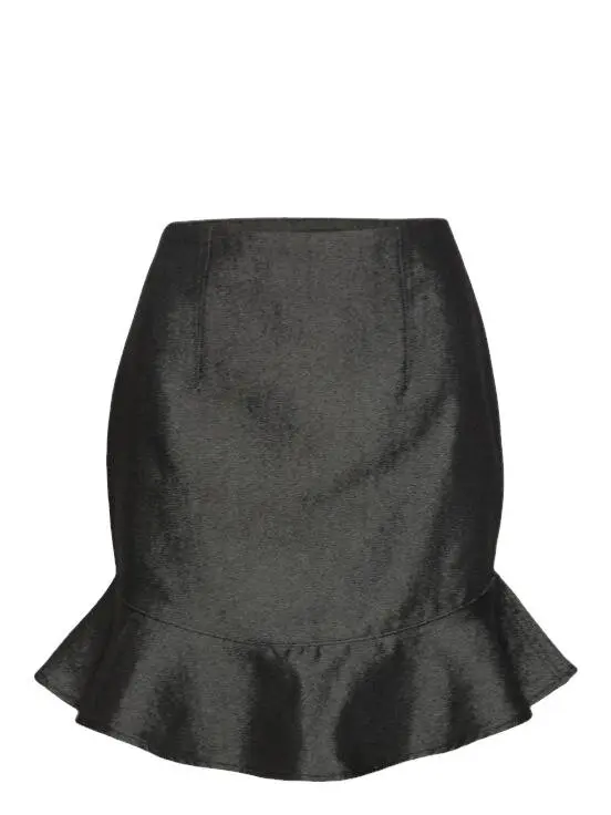 ROTATE BY BIRGER CHRISTENSEN Ruffle-trim Denim Mini Skirt - No