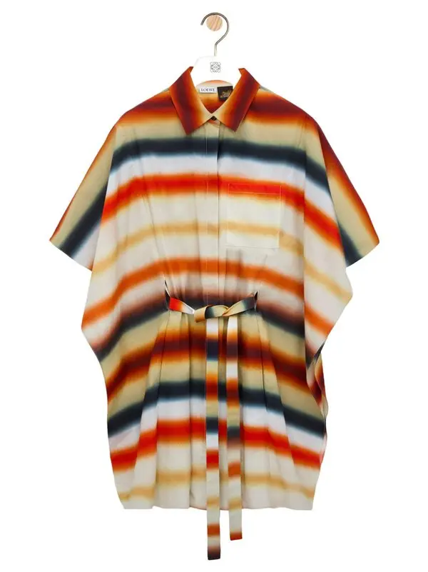 Loewe Striped Mini Shirt Dress - Orange/multicolor