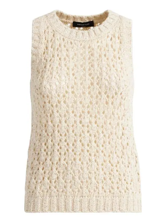 Fabiana Filippi Diamond Stitch Sequined Vest - Nude