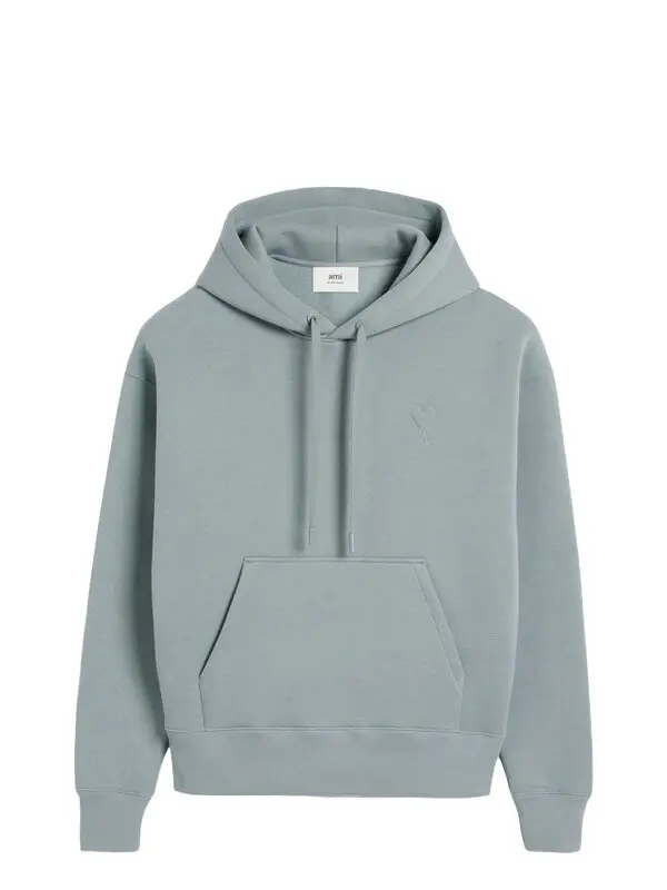 Ami Long-sleeved Drawstring Hoodie - Clay Blue