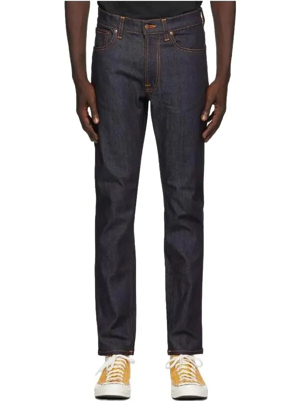 Nudie Jeans Lean Dean Low-rise Slim Jeans - Black