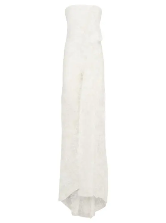 Christopher Esber Floating Lace Strapless Gown - White