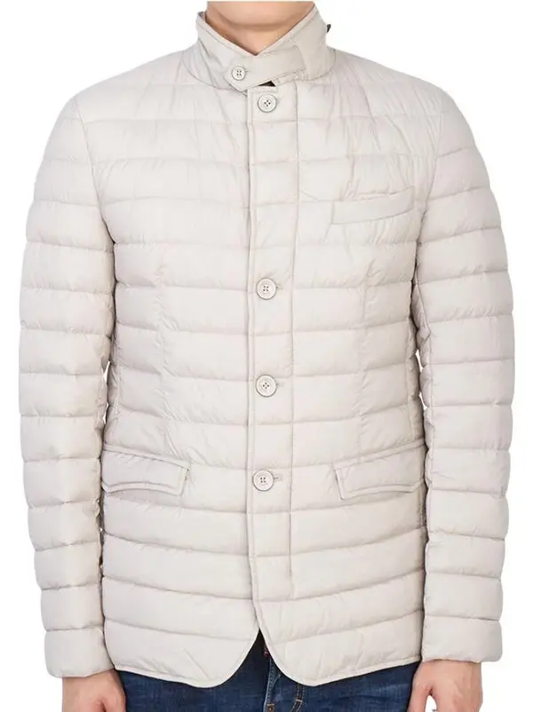 Herno Padded Button-up Jacket With High Collar - White