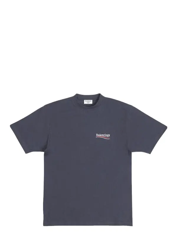 Balenciaga Political Campaign T-shirt Large Fit In Grey - Gray