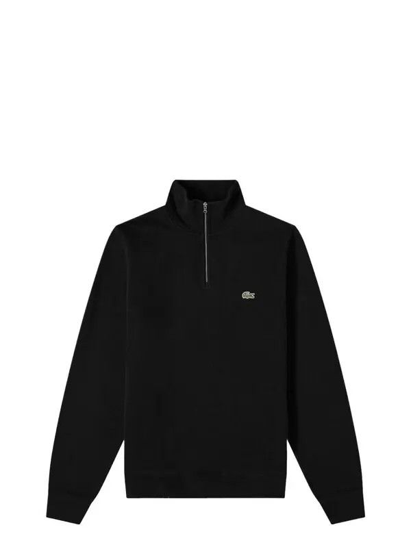 Lacoste Crocodile Embroidered Half-zip Sweatshirt - Black