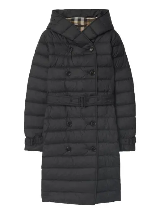 Burberry Long Hooded Puffer Coat - Black