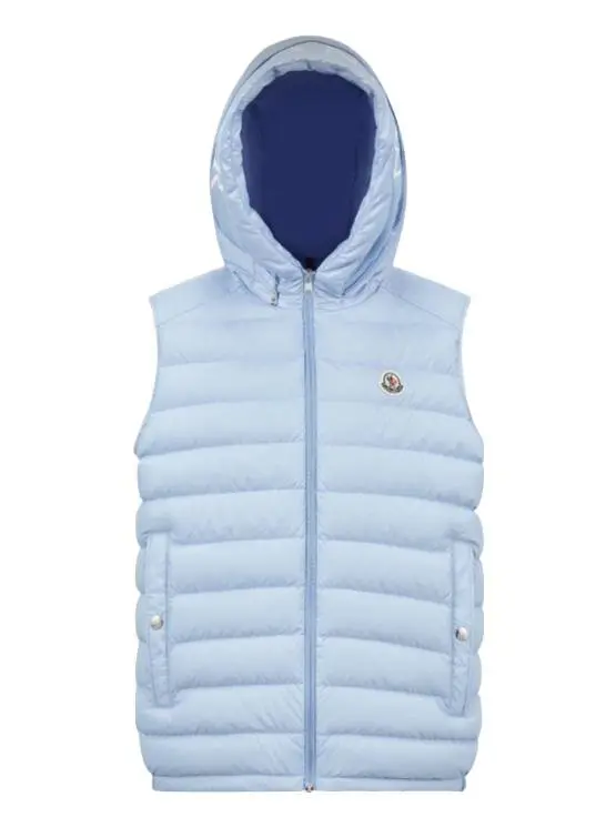 Moncler Bourget Hooded Down Vest - Light Blue