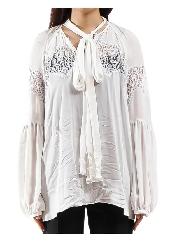 Givenchy Long-sleeved Lace Top - White