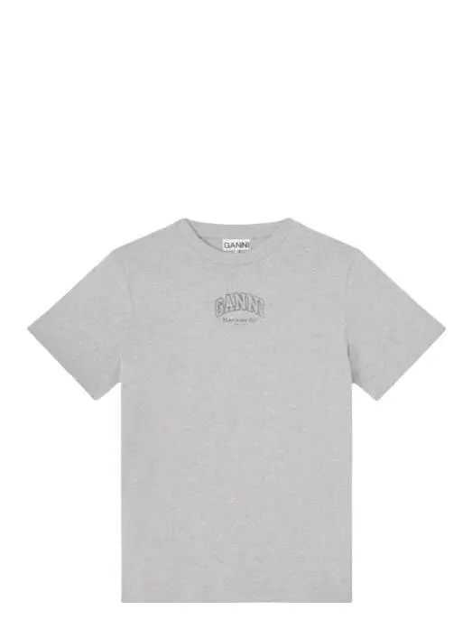GANNI Logo Relaxed-fit T-shirt - Gray